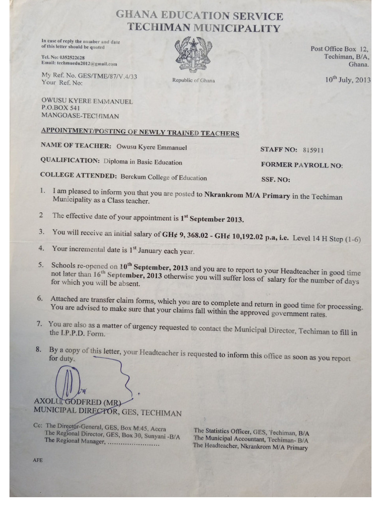 Appointment Letter 1 | PDF
