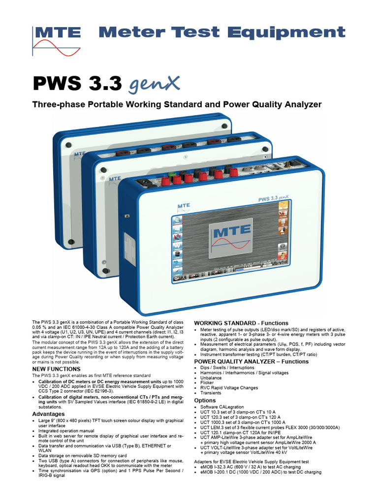 PWS 3.3 genX: Power Quality Analyzer | PDF | Alternating Current | Usb