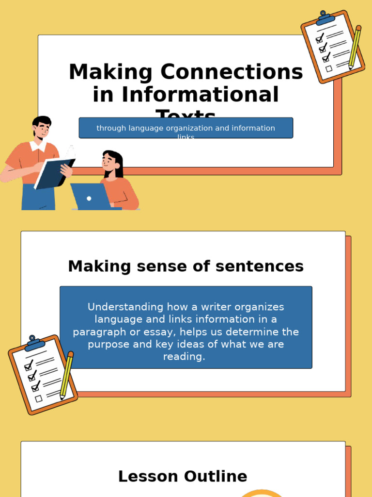 Making Connections in Informational Text Presentation | PDF | Analogy ...