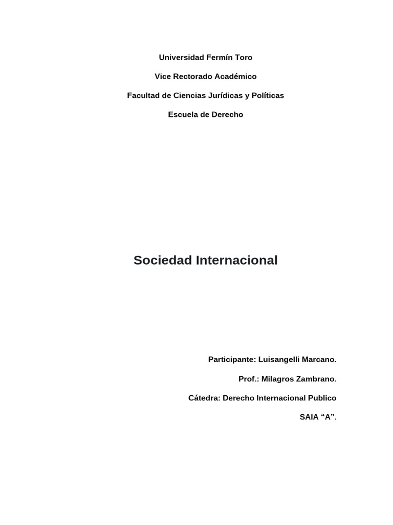 Subjetividad Internacional Luisangelli Marcano | PDF | Estado (política) | Crímenes