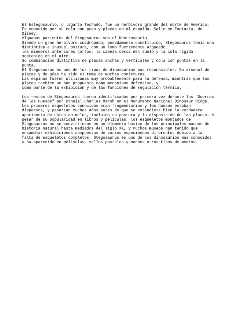 The Stegosaurus | PDF