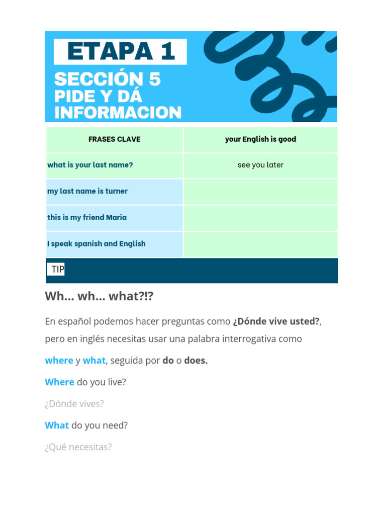 Sección 1 Leccion 5 | PDF