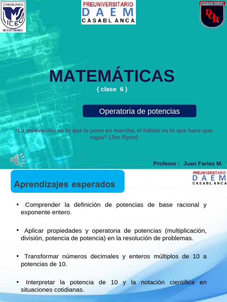 Clase 6 Operatoria de Potencias | PDF | Exponenciación | Multiplicación