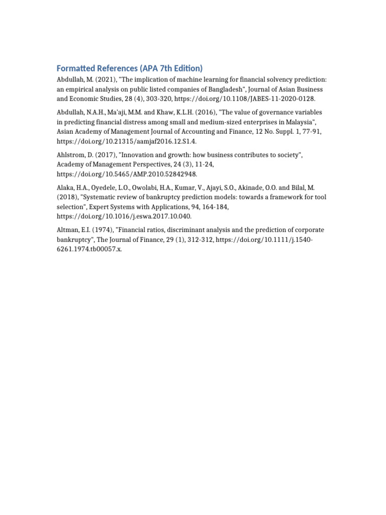 Formatted APA7 References | PDF