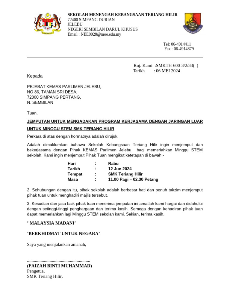 Surat Jemputan Kemas 2024 | PDF