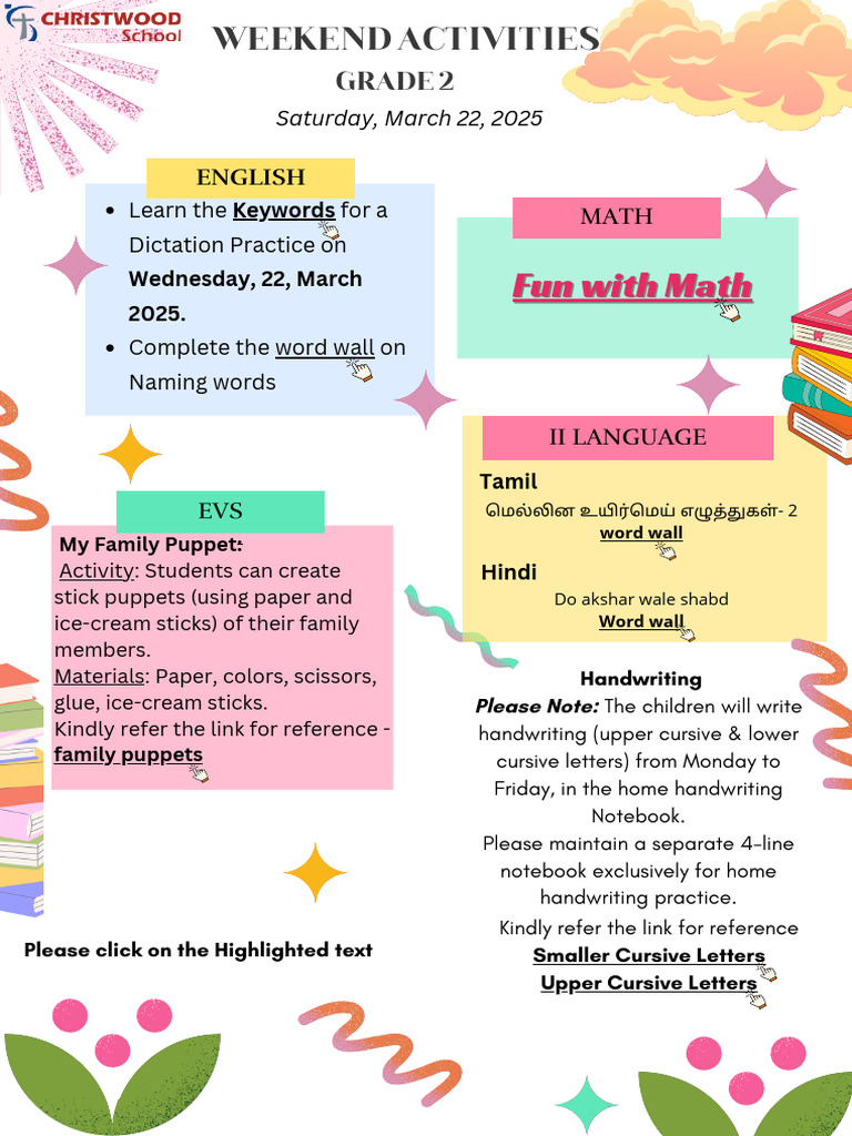 G2 - Weekend Activities - 22nd | PDF