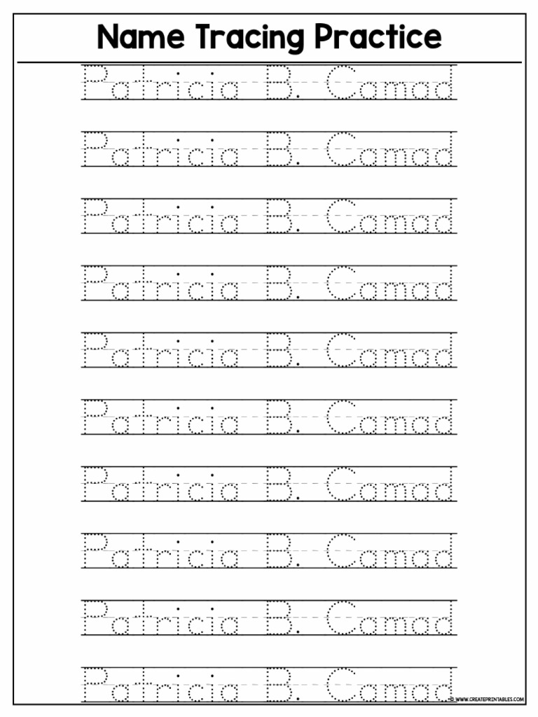 Name Tracing Practice C566 2A4D 5E5E | PDF