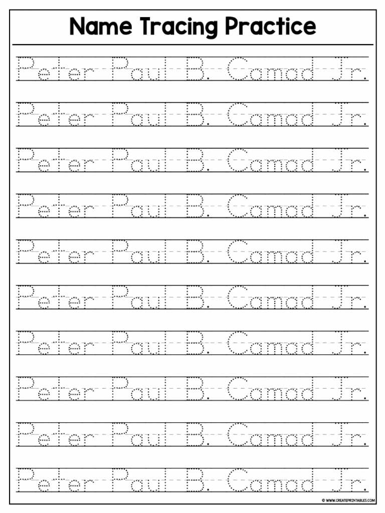 CreatePrintables.com Name Tracing Practice 32A6 81D5 1D84 | PDF