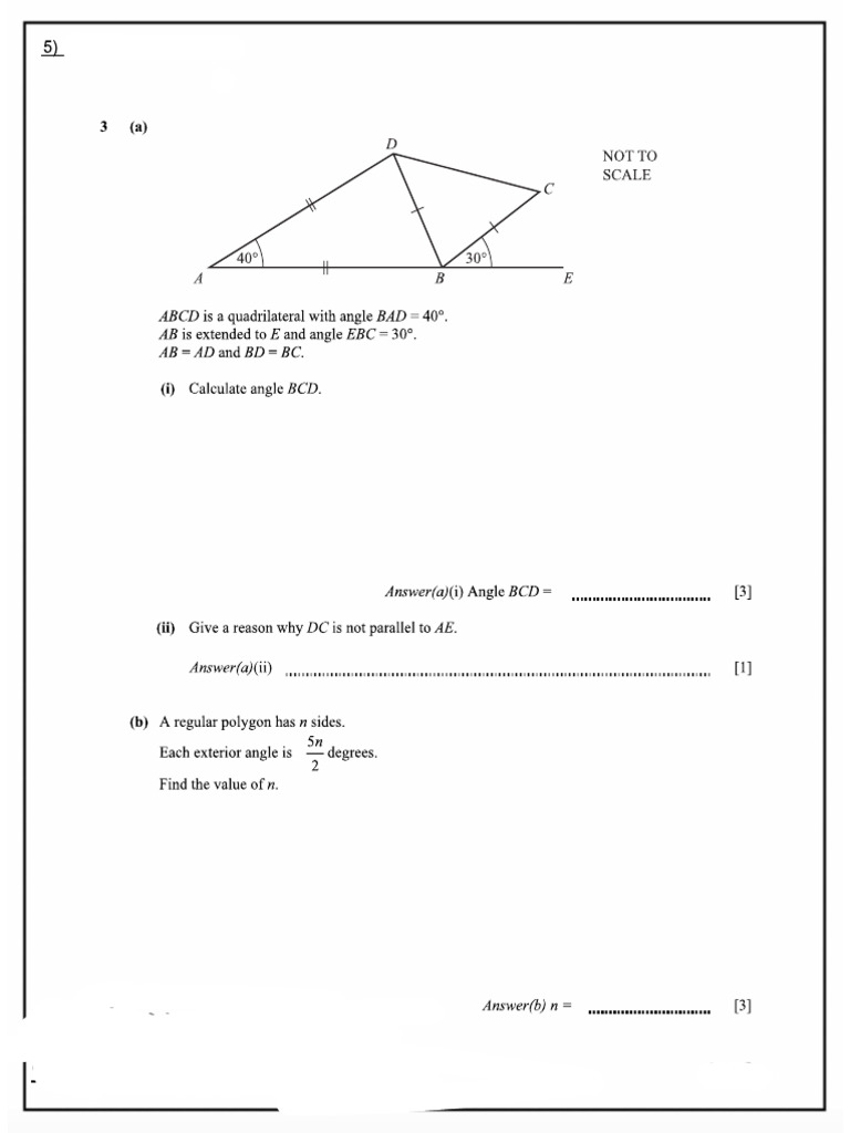 Angles 50 Marks Test 1 | PDF
