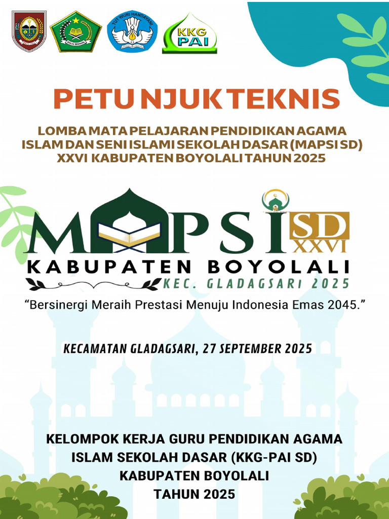 Juknis Lomba MAPSI SD 2025 Jawa Tengah | PDF