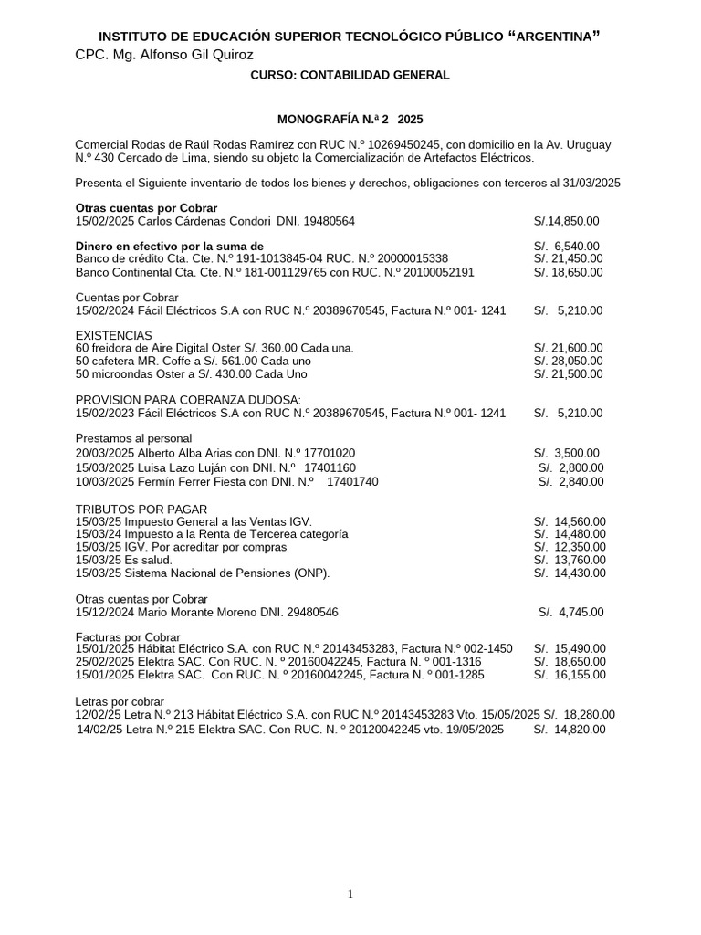 Mong. #2 Raúl Rodas Ramírez Inv. | PDF | Servicios financieros | Business