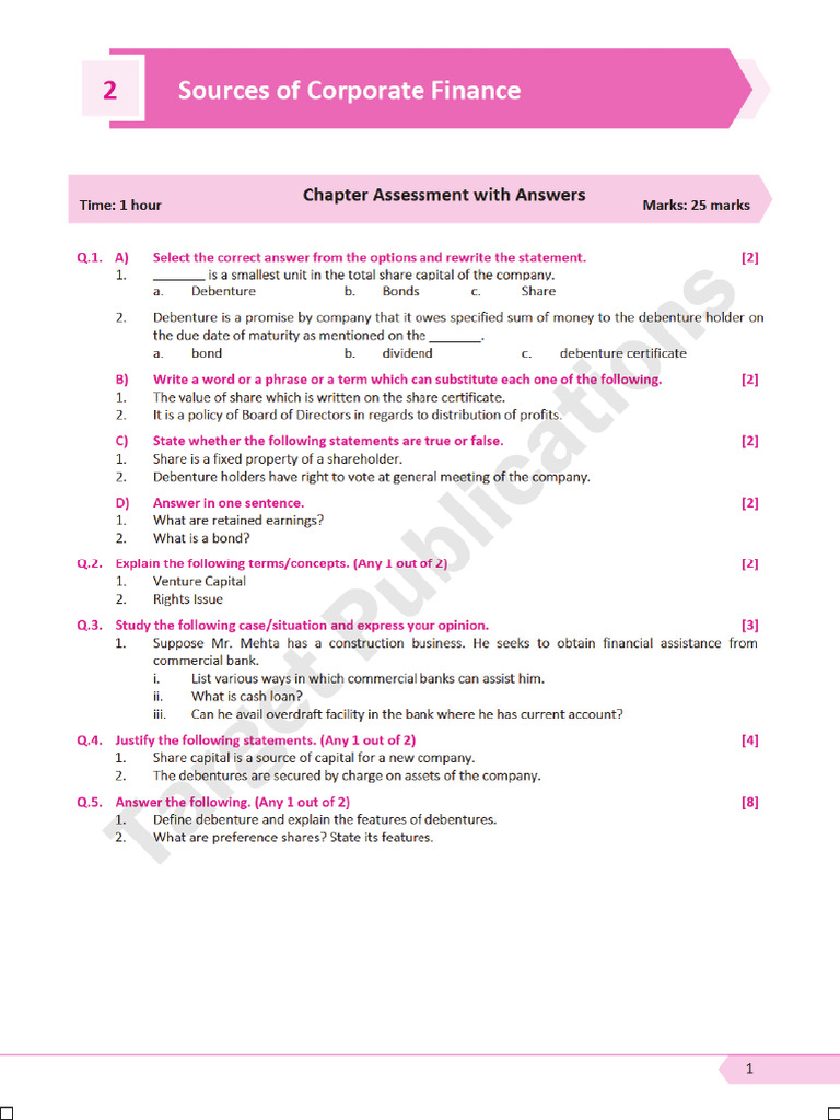 Std. 12th Commerce (English Medium) - Secretarial Practice - Chapter Assessment With Answers of ...