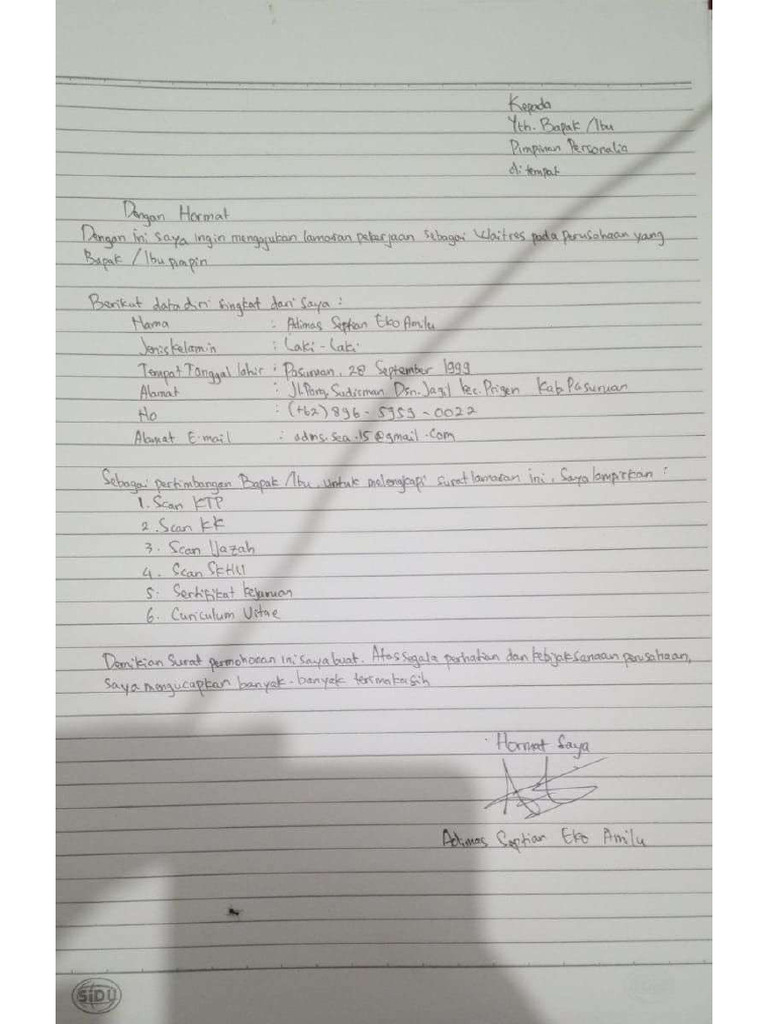 Berkas Adimas Septian | PDF