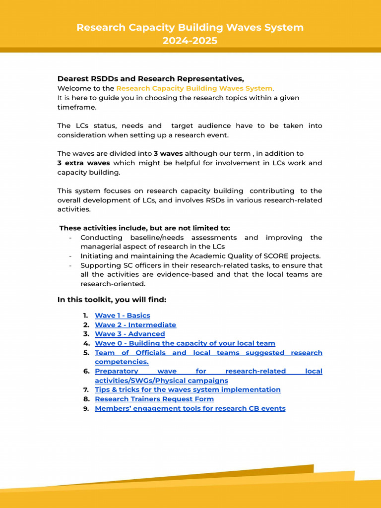 Research Capacity Building Waves System 2024-2025 | PDF | Statistics ...