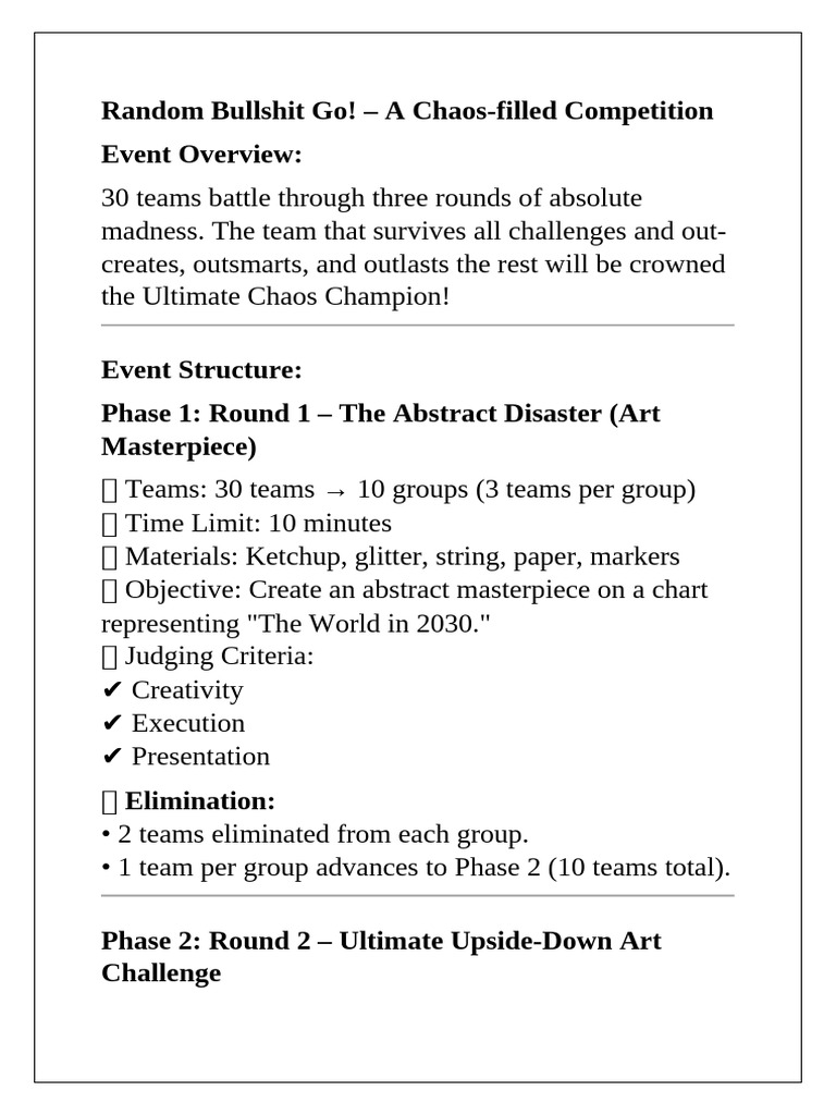 Surprise Event | PDF