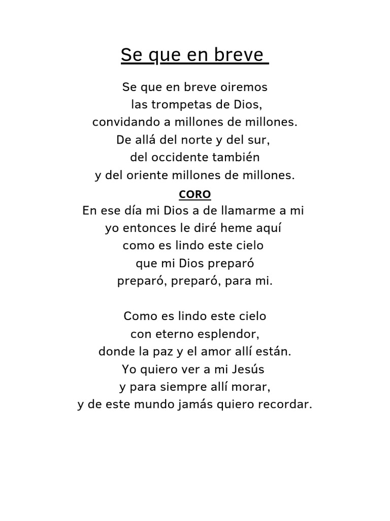 Se Que en Breve Oiré | PDF