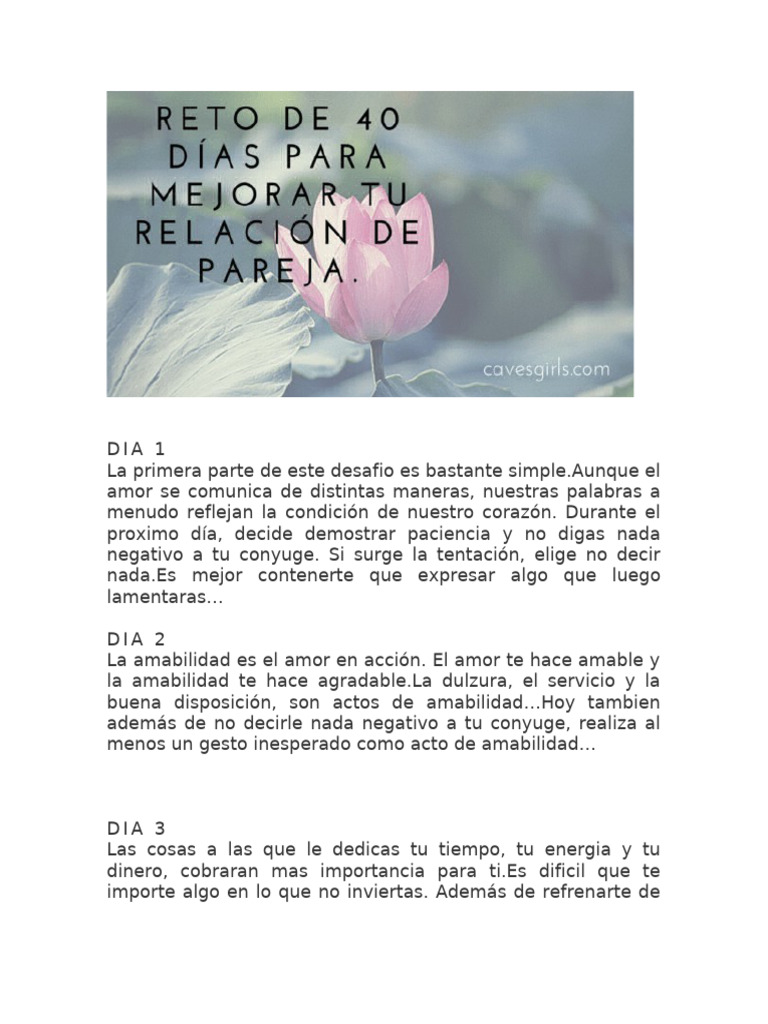 El Reto Del Amor | PDF | Amor | Oración
