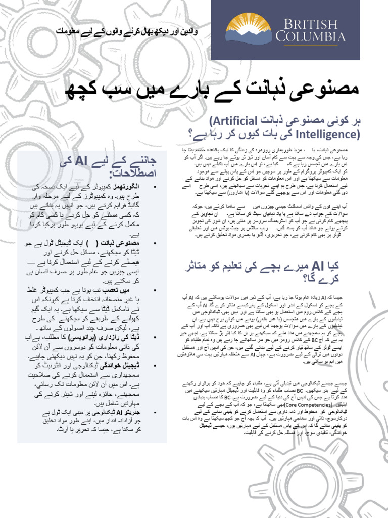 Urdu All About Artificial Intelligence Information For Parents and ...