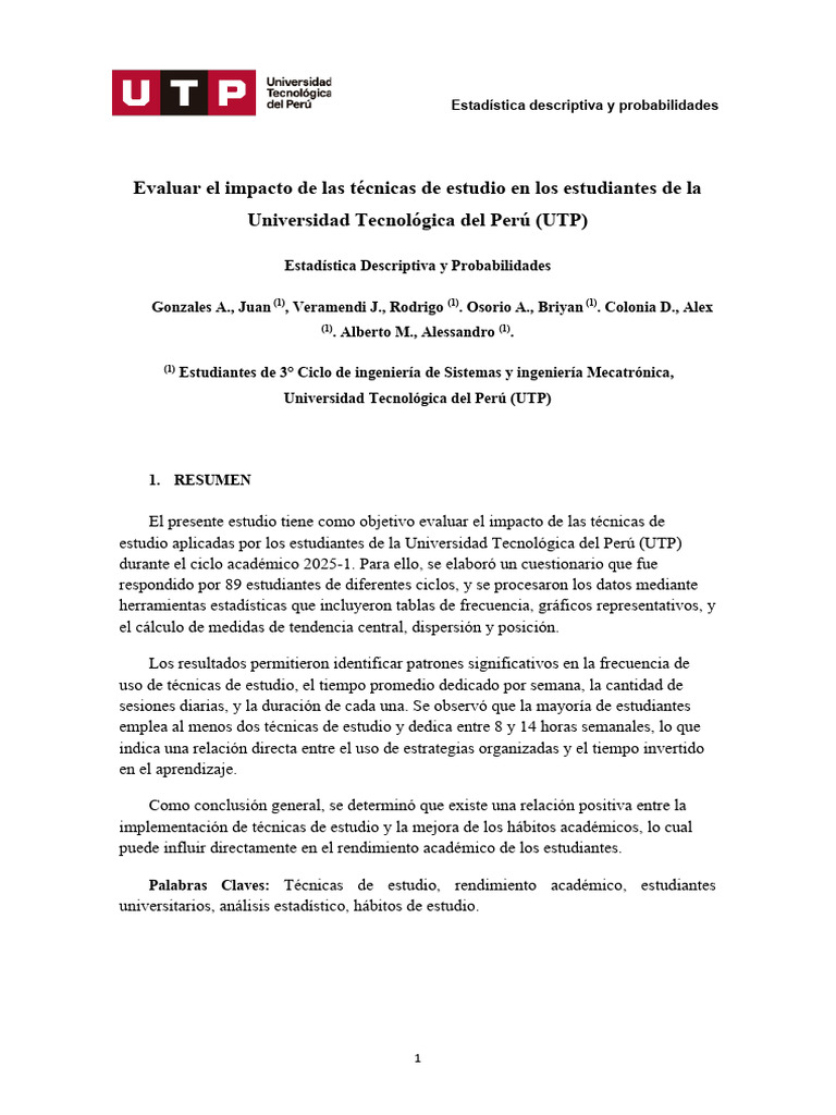 Formato Proyect Final 1.1 | PDF | Mediana | Media