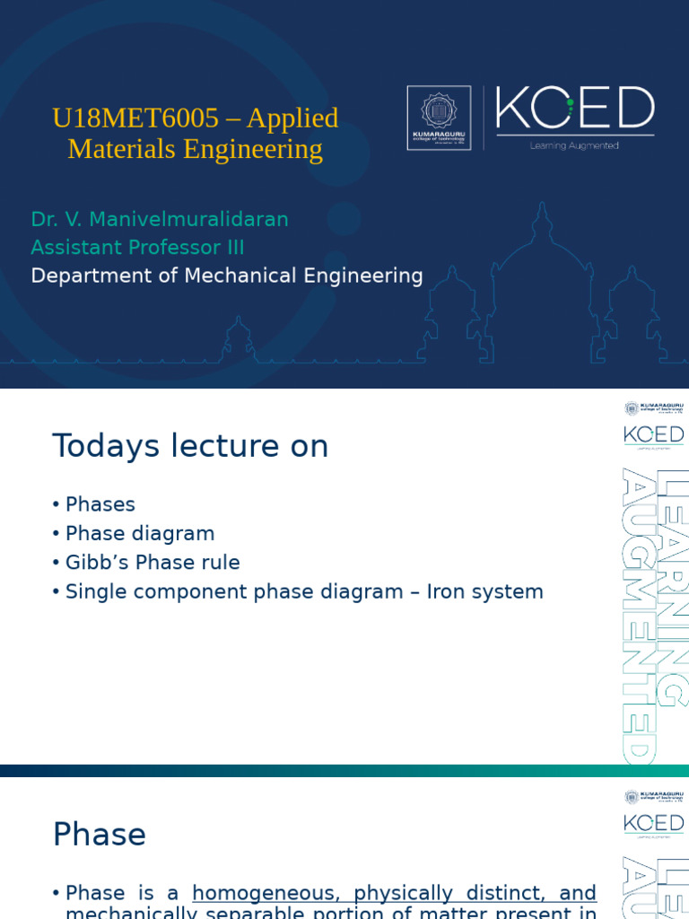 Lecture 6 Phase Diagram | PDF | Phase (Matter) | Phase Rule