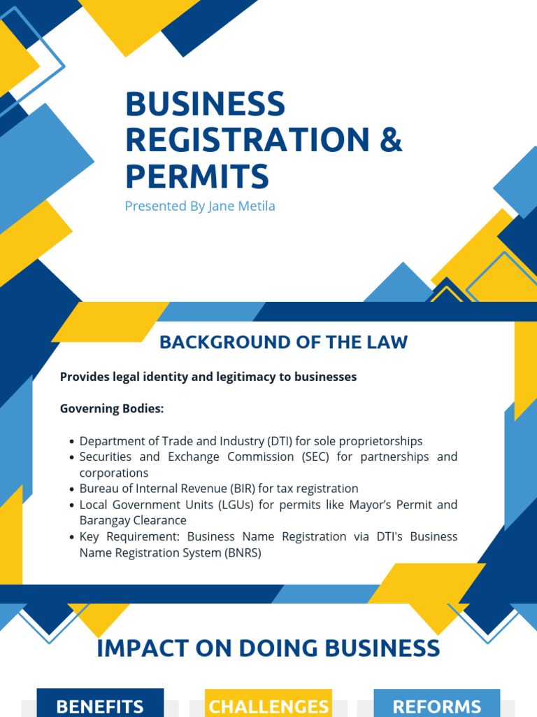 Business Registrations and Permits | PDF