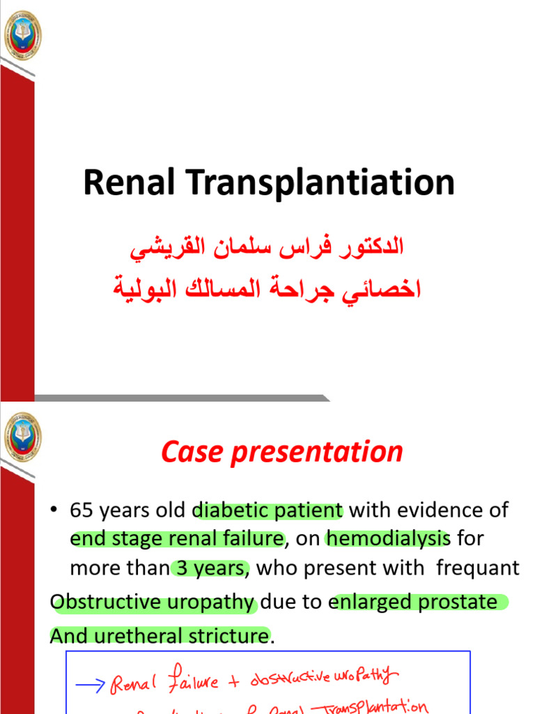 Renal Transplantation Overview and Guidelines | PDF | Transplant ...