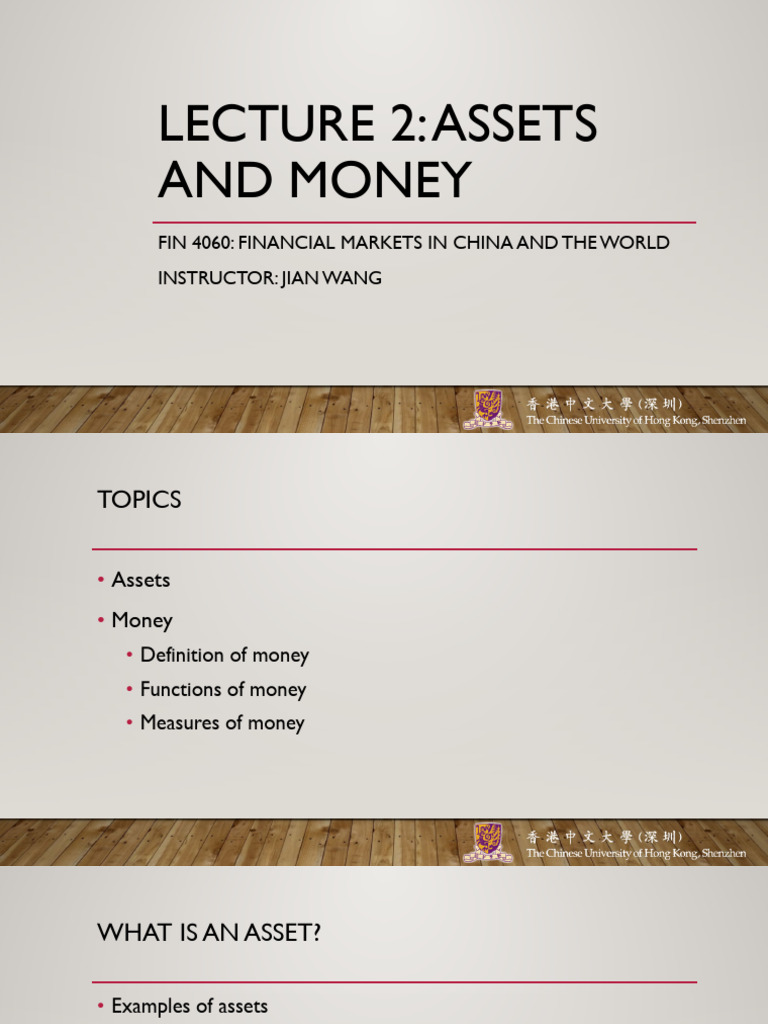 Understanding Assets and Money in Finance | PDF | Money | Inflation