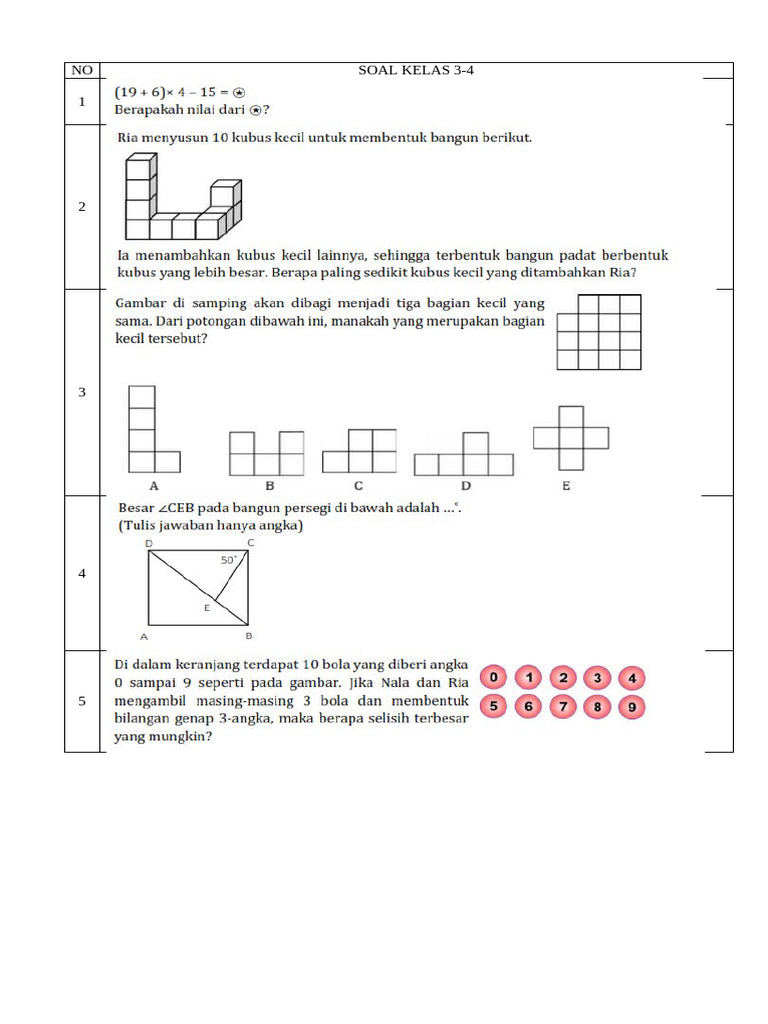 Soal Final KMS Kelas 3-4 | PDF