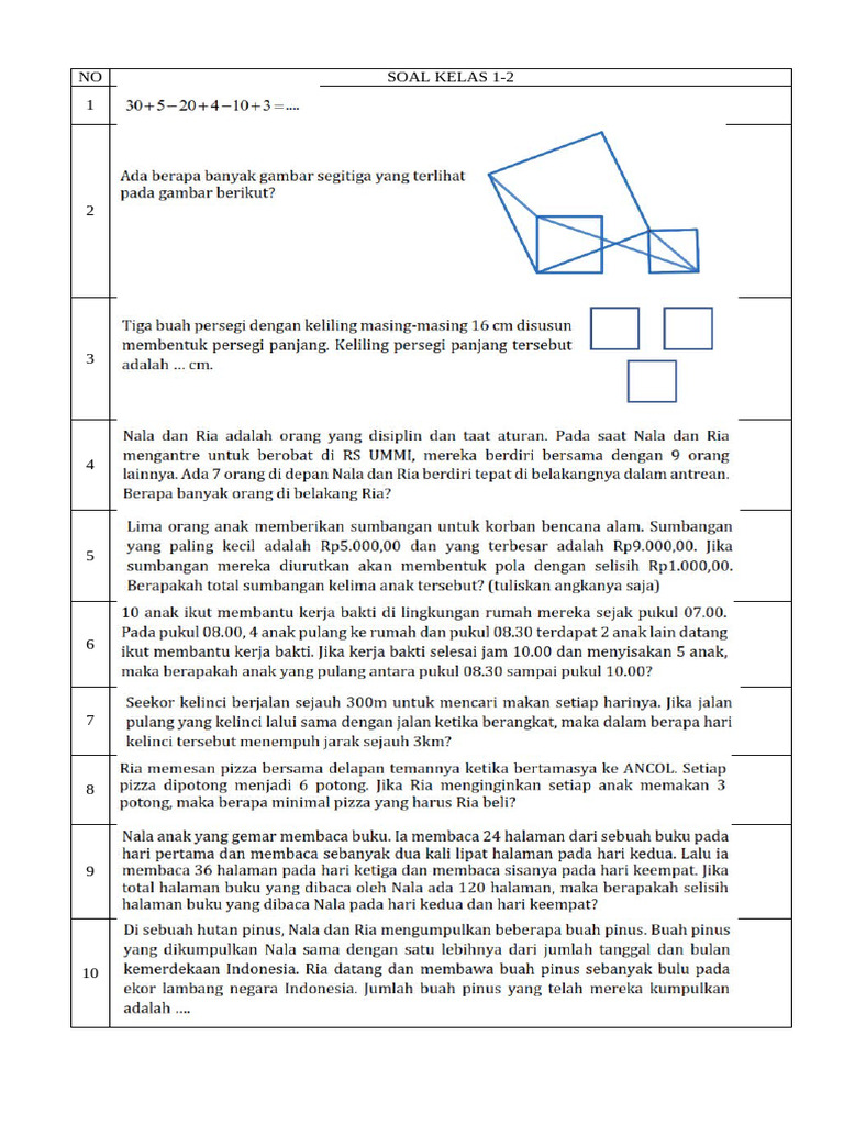 Soal Final KMS Kelas 1-2 | PDF