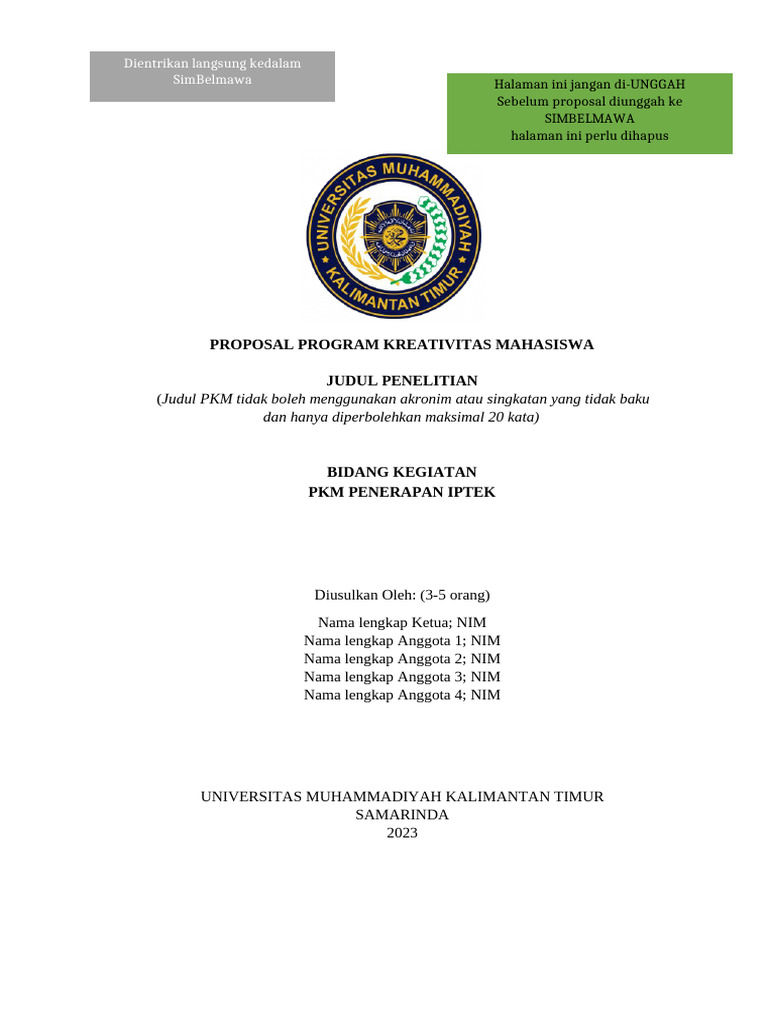 Proposal PKM Penerapan IPTEK 2023 | PDF
