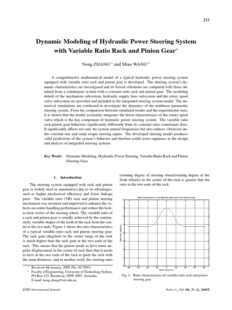 Dynamic Modelling of Ps | PDF | Steering | Gear