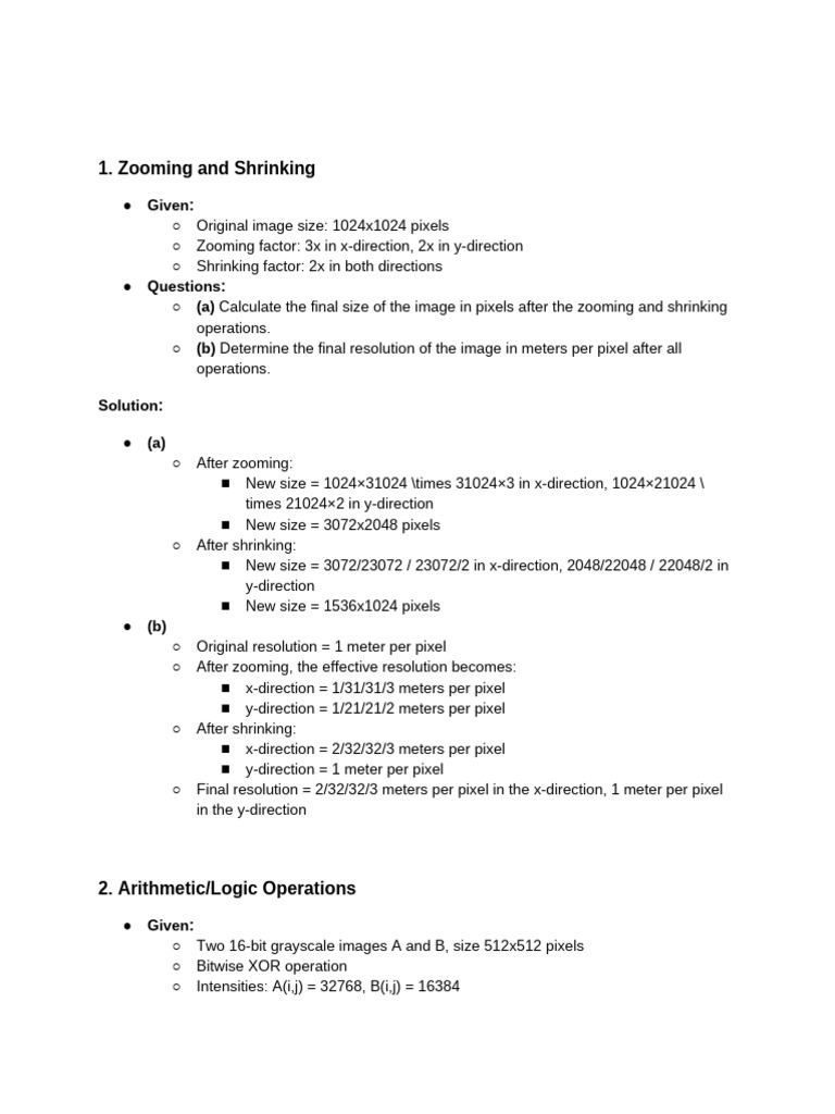 Image Processing: Zooming, XOR, Thresholding | PDF | Computer Graphics | Vision