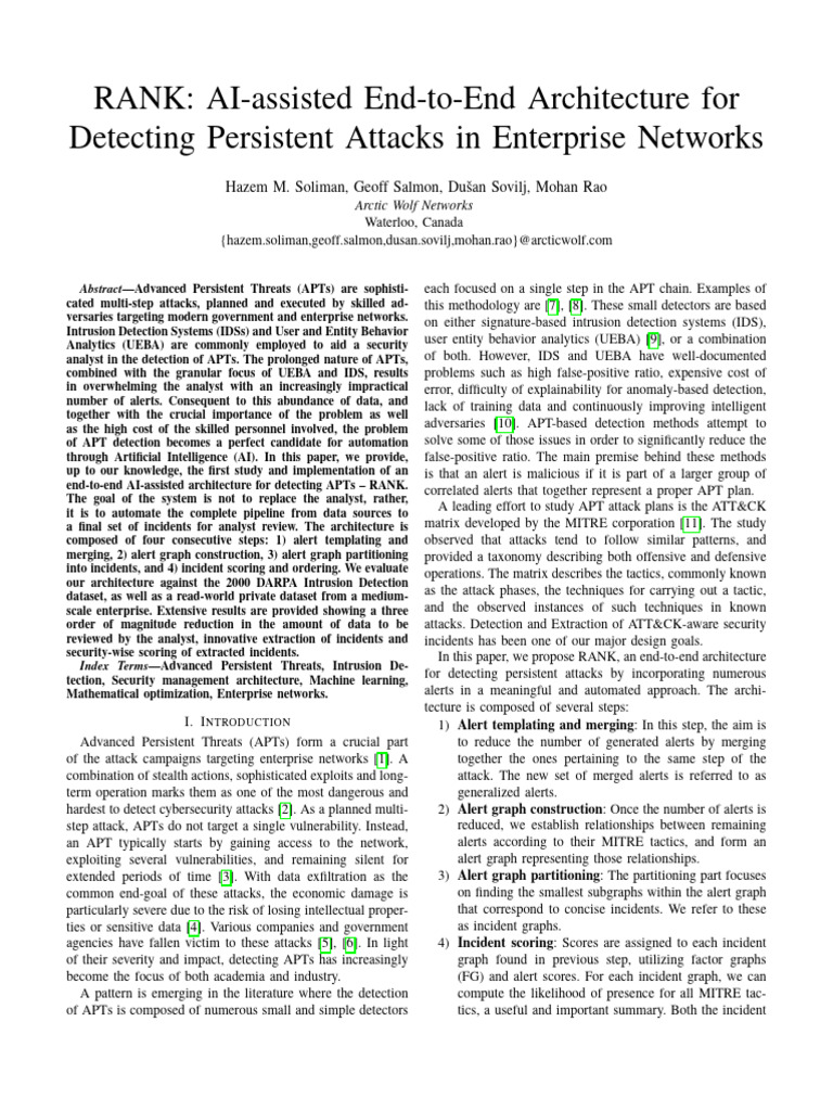 AI-Driven APT Detection Architecture | PDF | Function (Mathematics ...