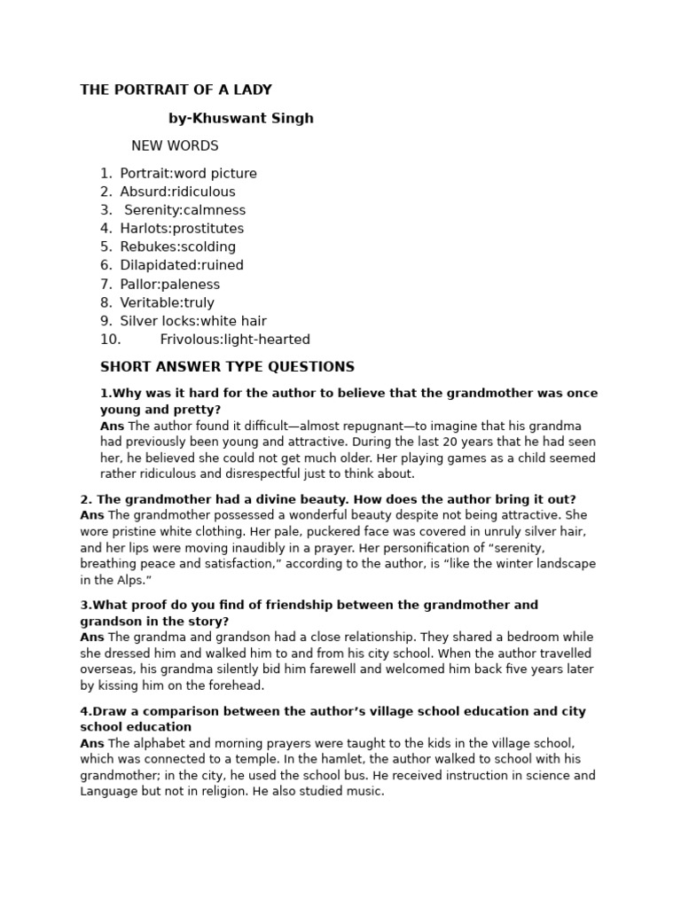 The Portrait of A Lady Notes | PDF