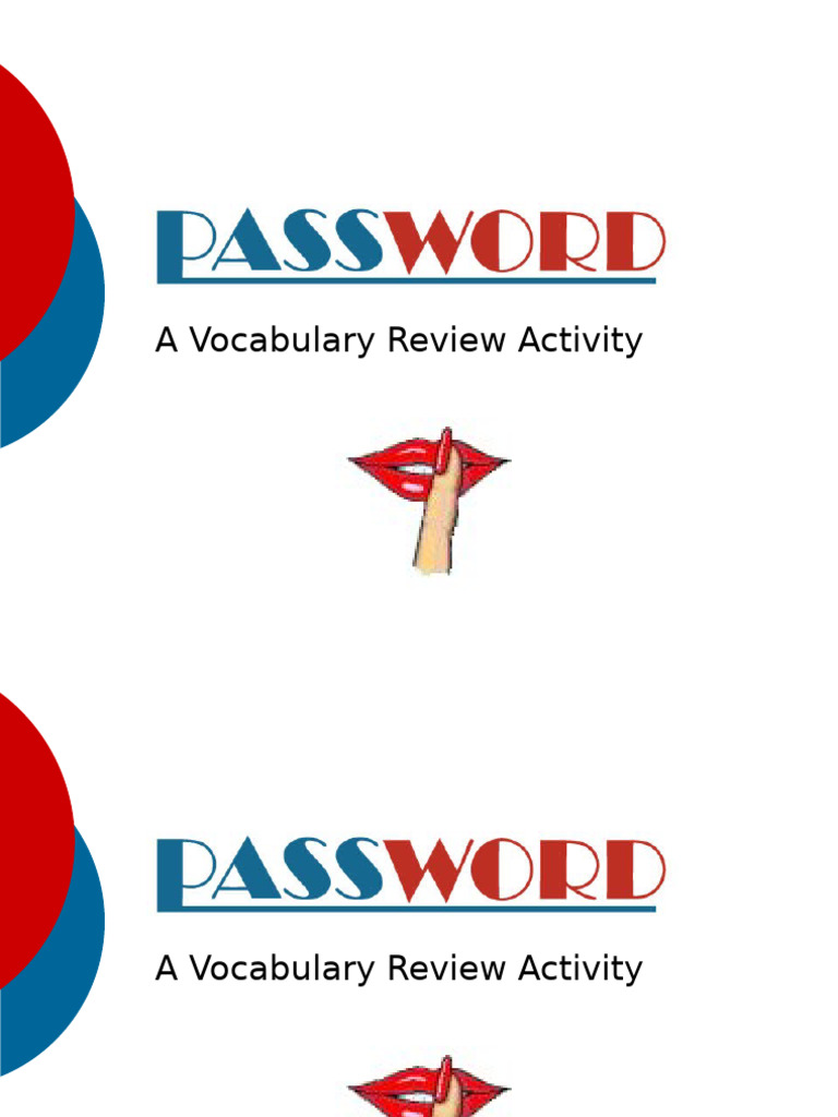ALC - BK10 - L1 - Vocabulary Password Game | PDF