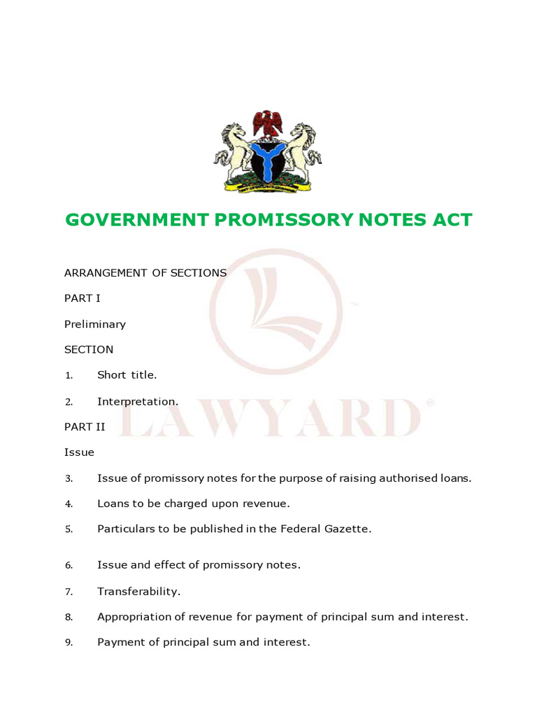 Government Promissory Notes Act 1n | PDF | Banks | Loans