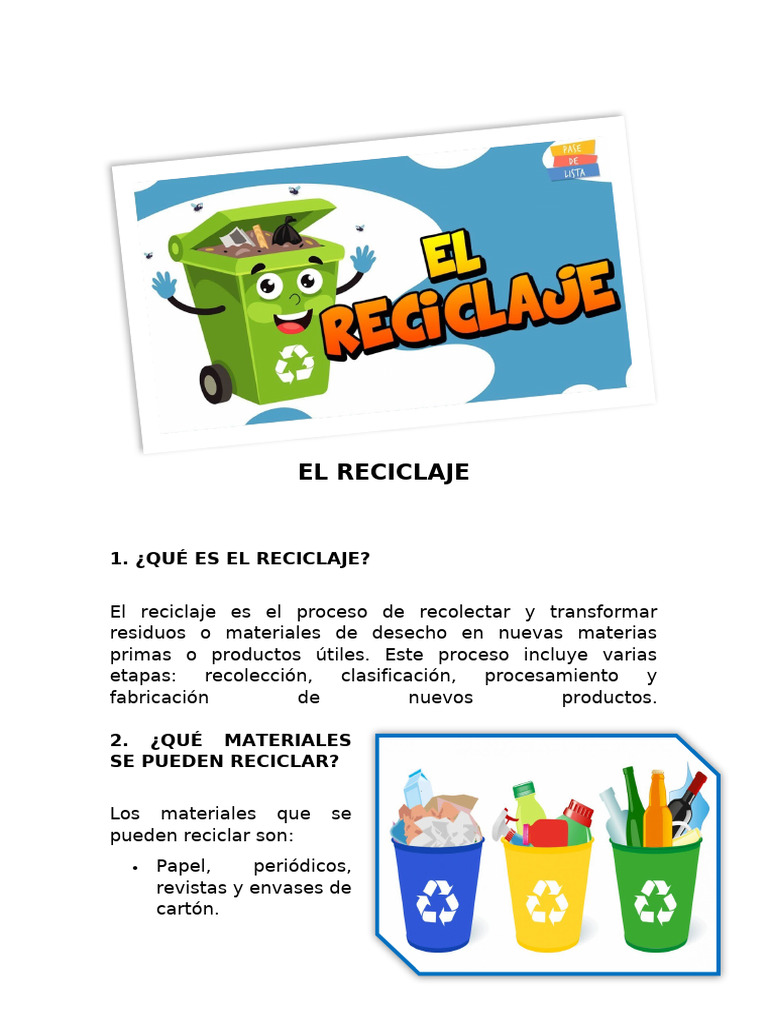 El Reciclaje | PDF