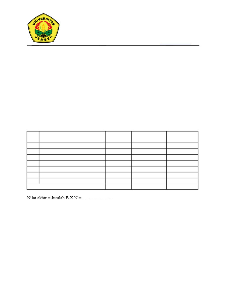 Kriteria Nilai Ujian - A4 1x | PDF
