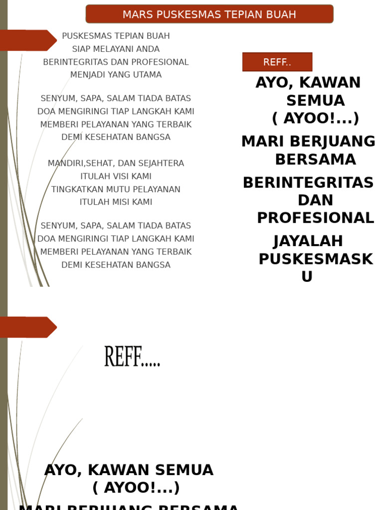 Teks Mars Puskesmas Tepian Buah | PDF