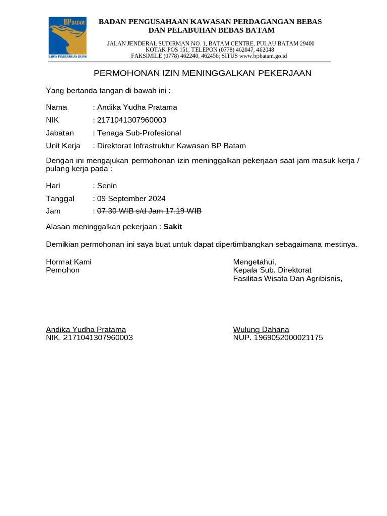 Form Klarifikasi Absen PKWT (Terbaru) | PDF