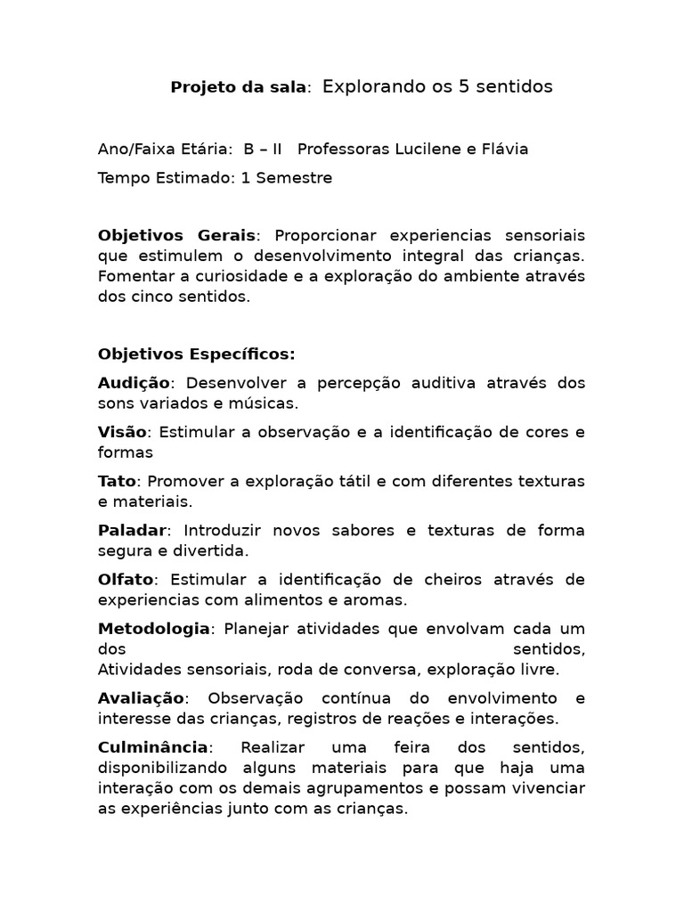 Projeto Da Sala BII Da Escola Estadual de São Paulo | PDF