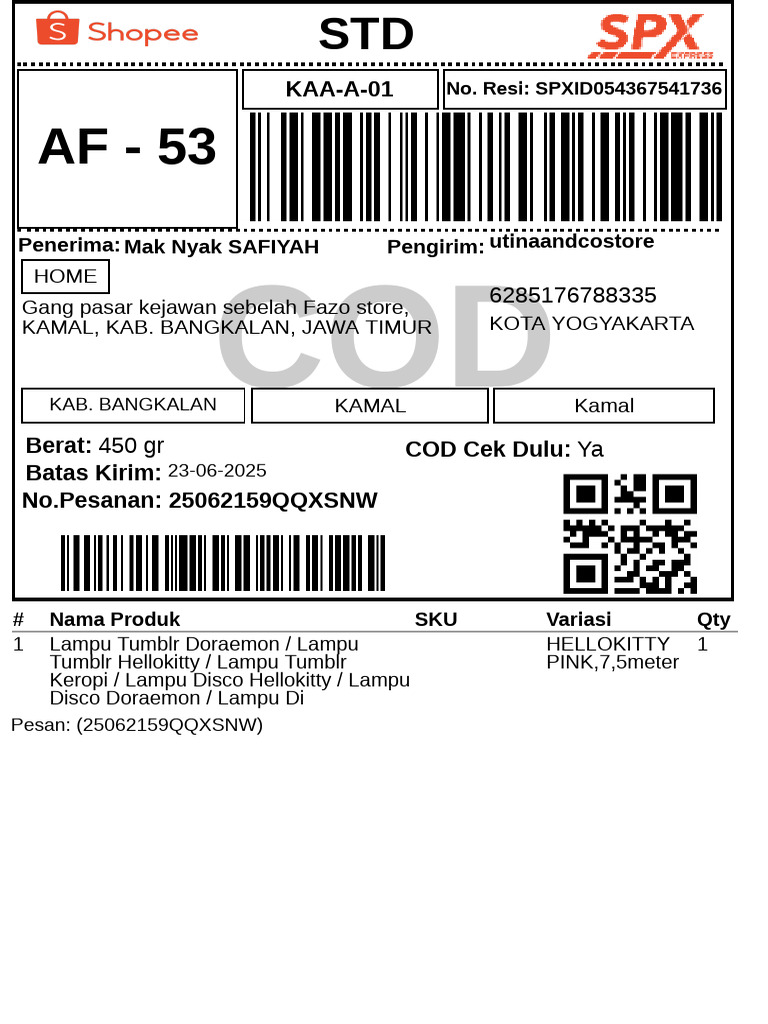 Label Shopee Thermal Pdf