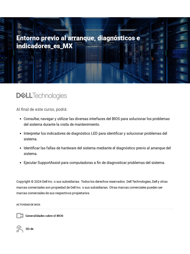 DELL Pre-Boot Environment, Diagnostics, and Indicators - Participant ...