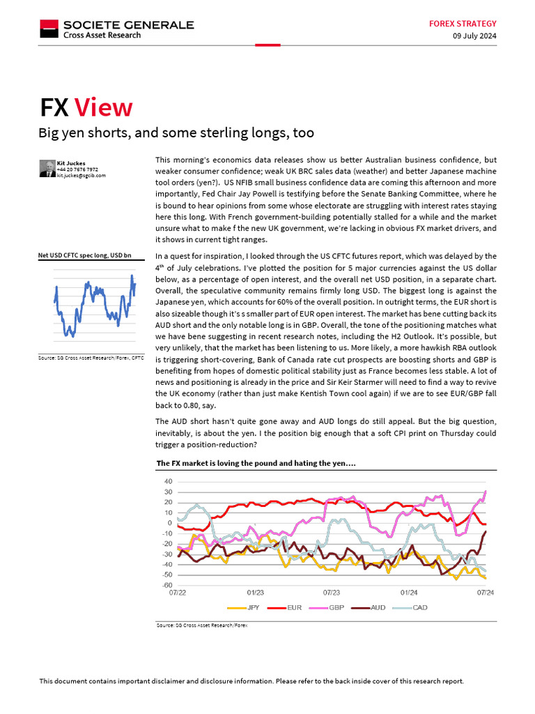 SocGen - FX View - Big Yen Shorts, and Some Sterling Longs, Too | PDF ...