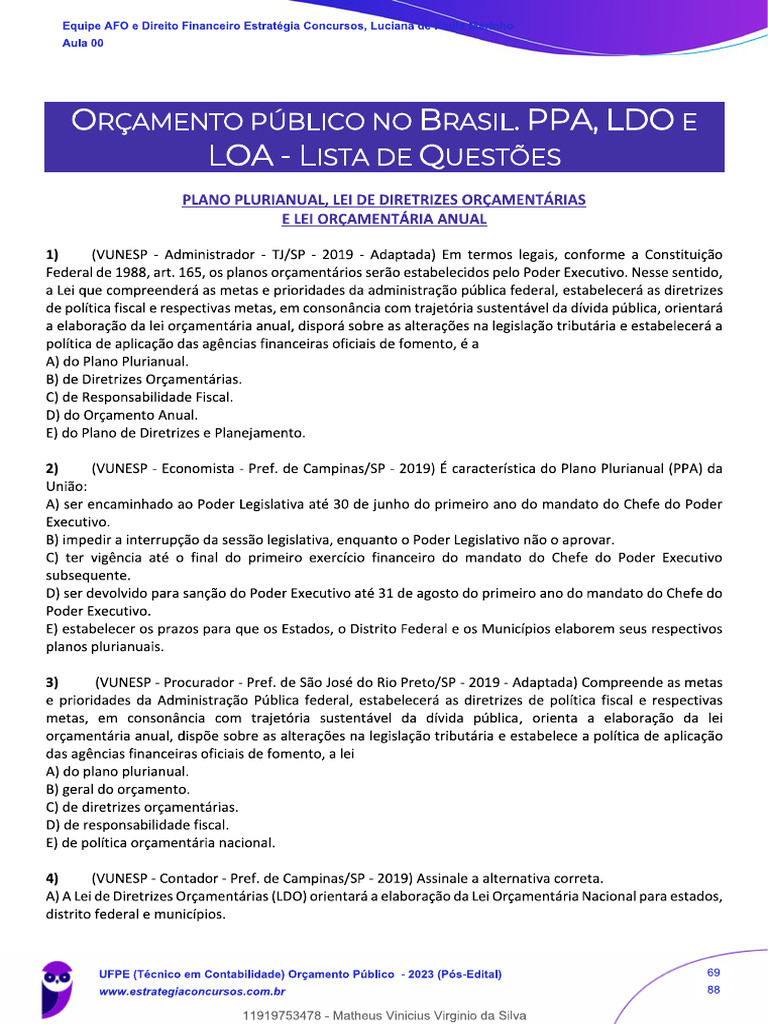 Questões - Ppa Ldo Loa | PDF