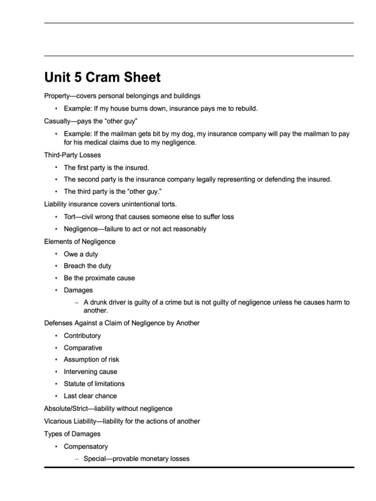 PC Unit 5 Cram Sheet | PDF