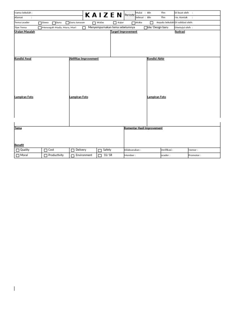 Form Isian Aktifitas Kaizen-1 | PDF
