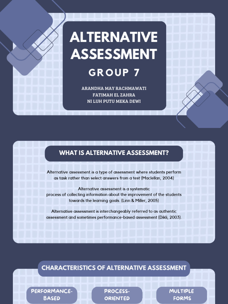 Understanding Alternative Assessment Methods | PDF | Educational ...