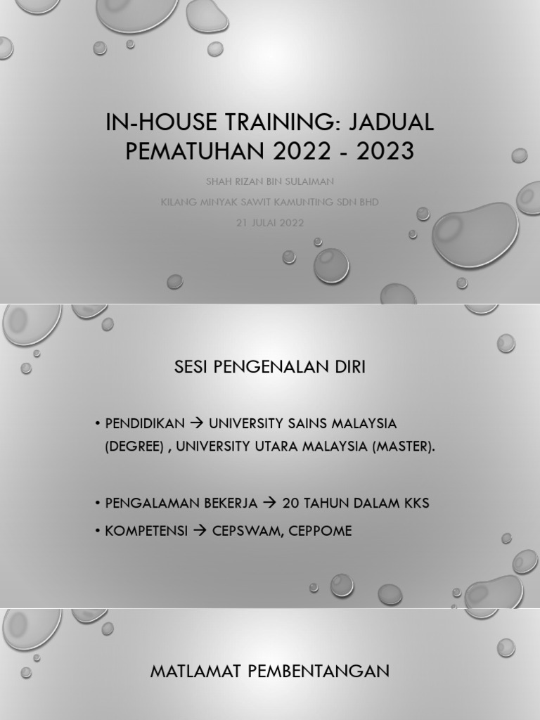 Inhouse Training Jadual Pematuhan | PDF