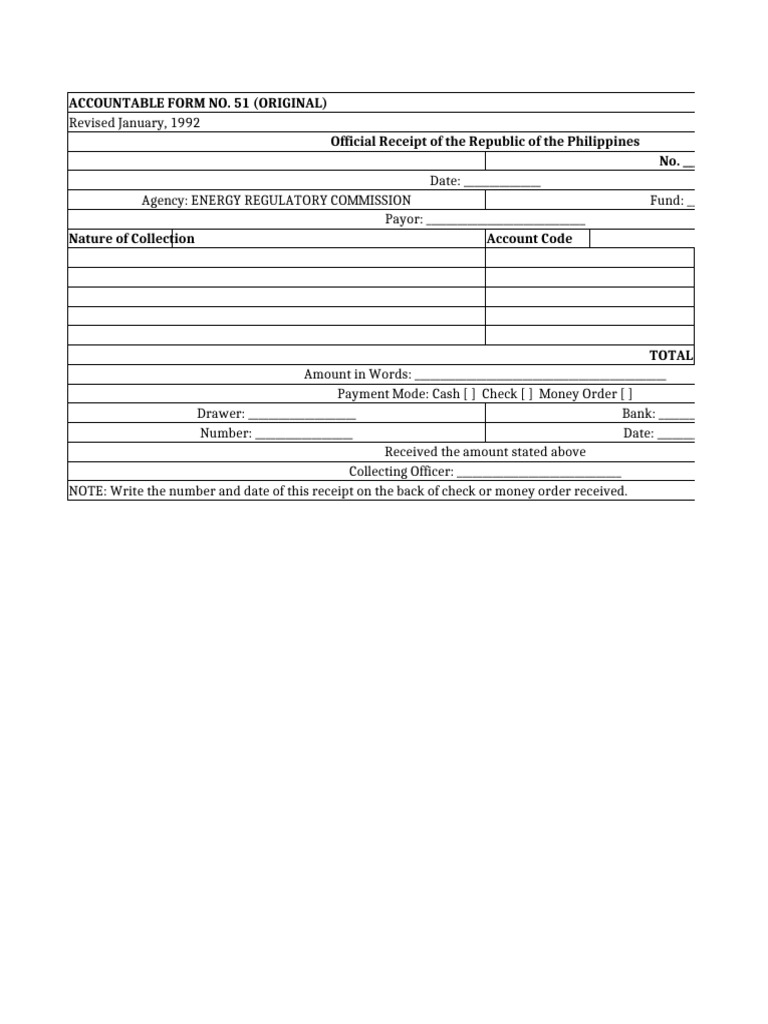 Official Receipt Template Philippines | PDF